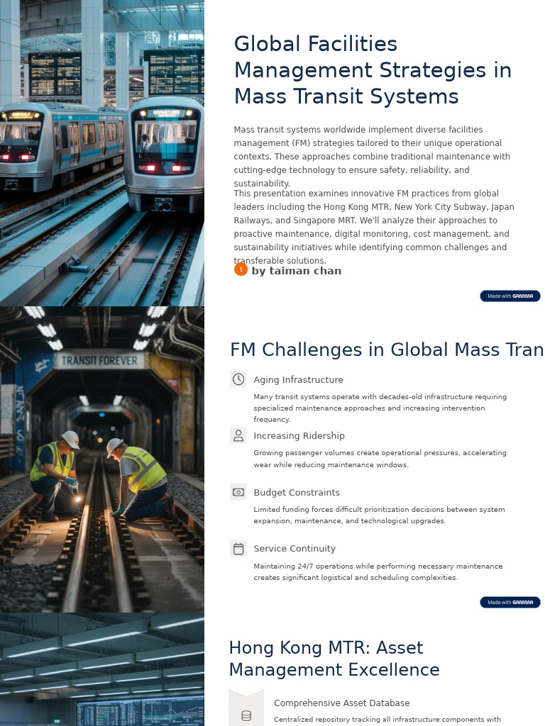 Global Facilities Management Strategies in Mass Transit Systems | PDF ...