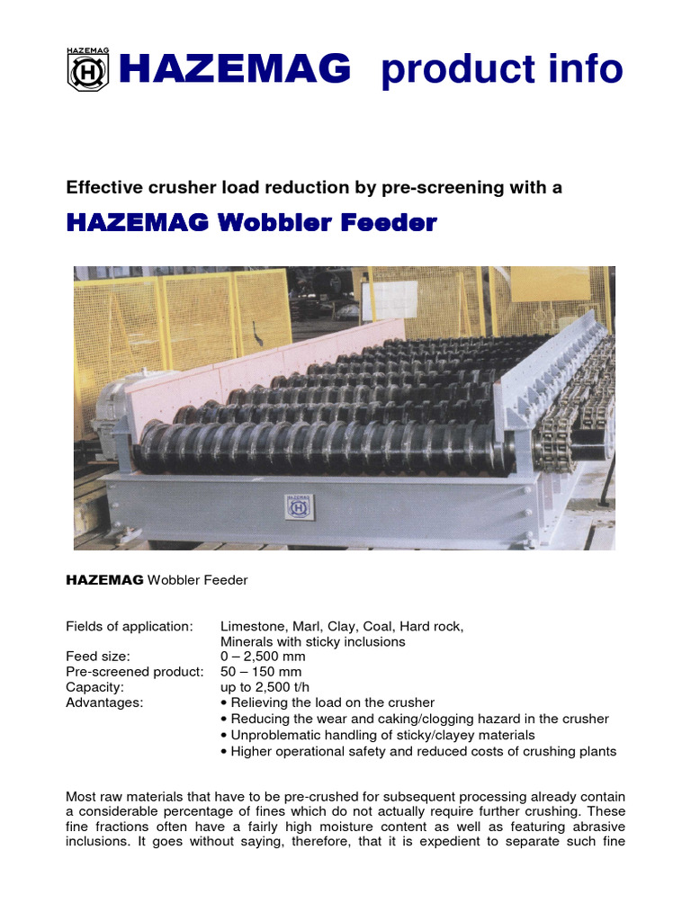 HAZEMAG_ProductInfo_Wobbler-Feeder | PDF | Secondary Sector Of The ...