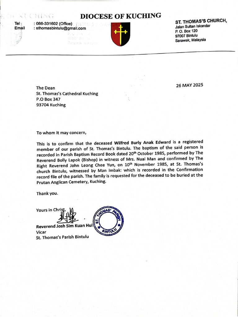 Letter to Certify the Record | PDF