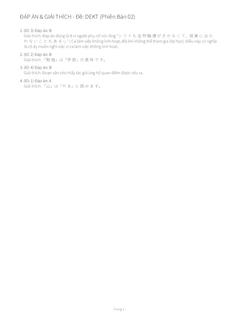 DEKT DapAn PB02 | PDF