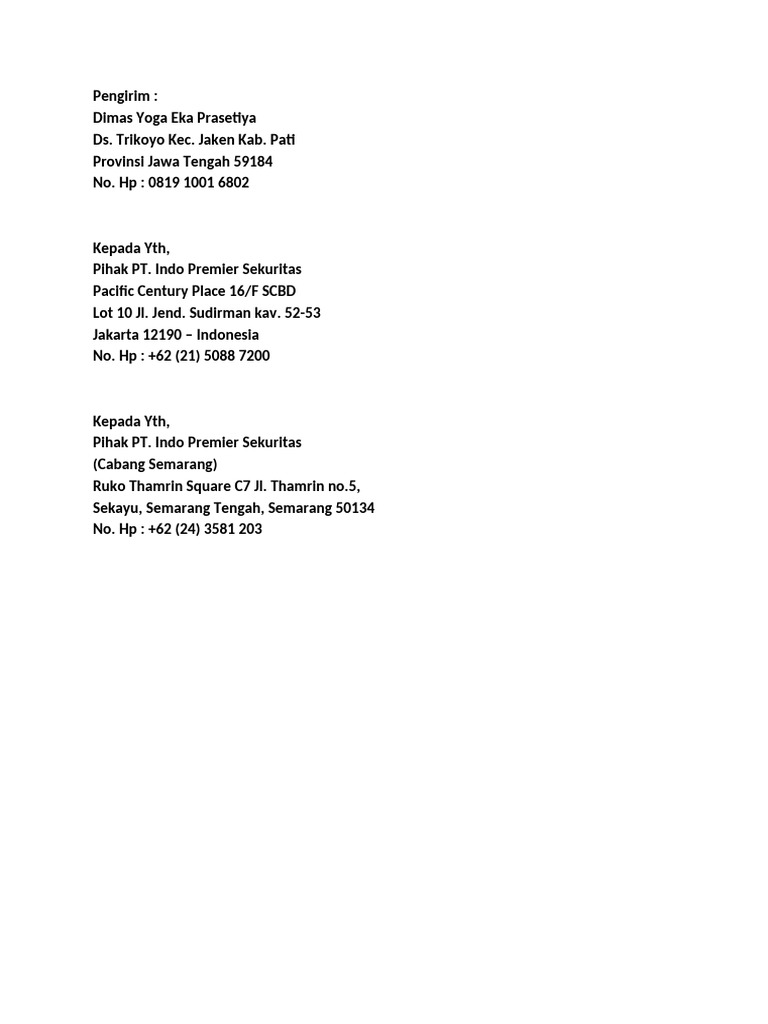 Pengirim | PDF