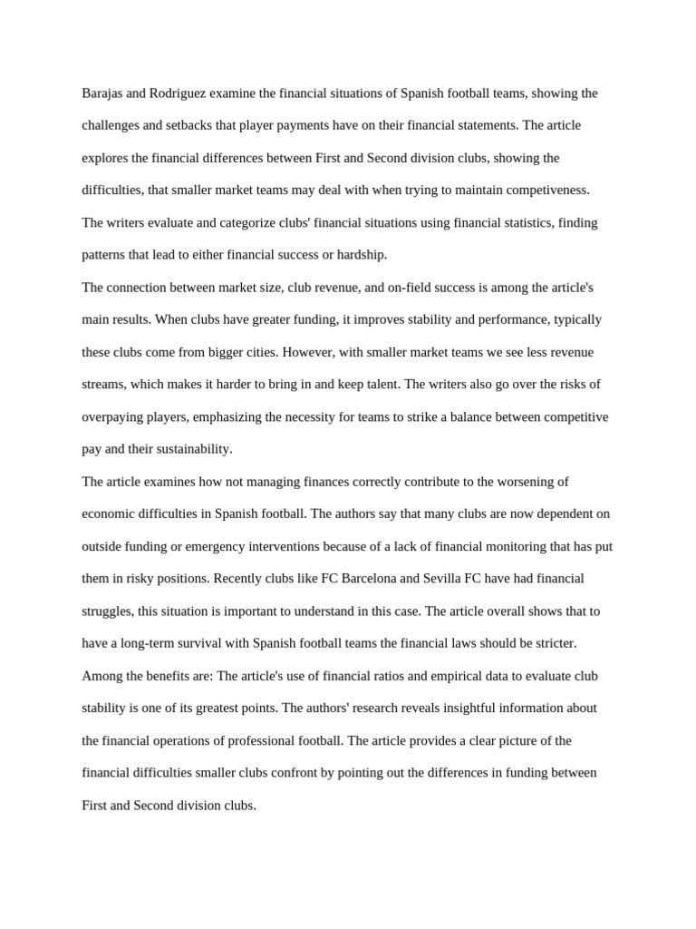 Article 1 - Finance in Sport | PDF | Salary | Economies