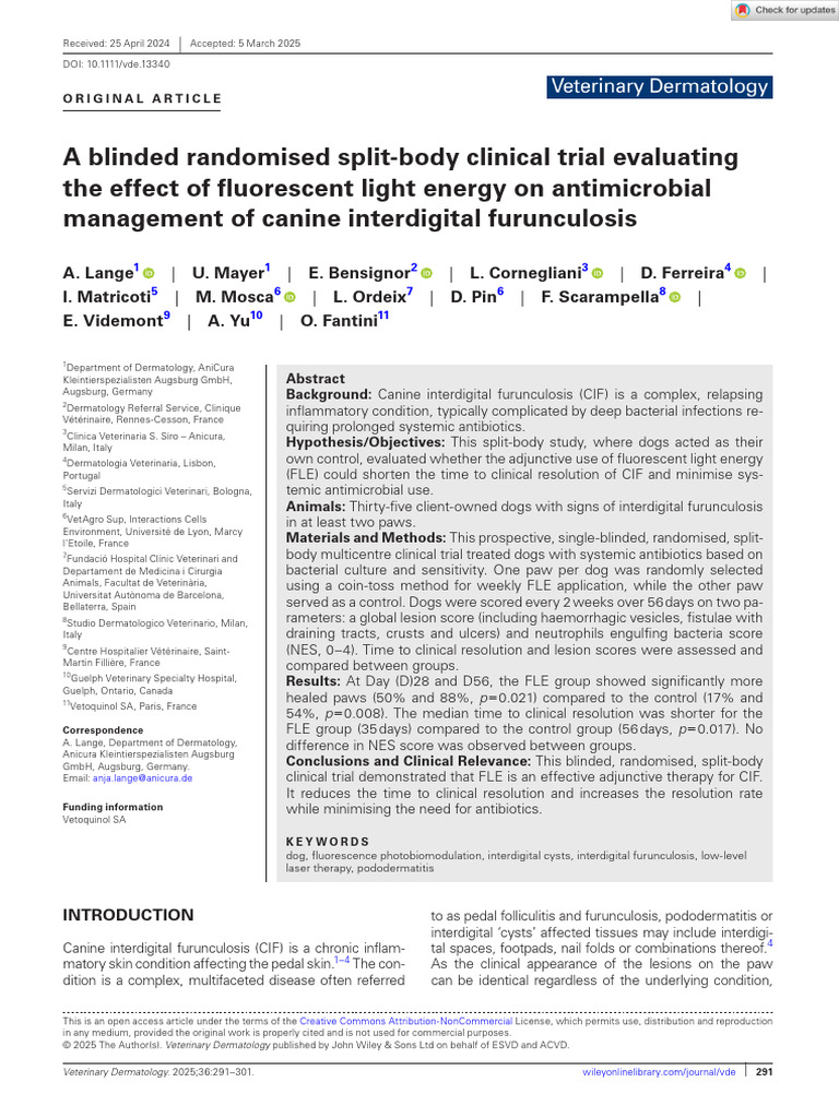 A Blinded Randomised Split-Body Clinical Trial Evaluating The Effect of ...