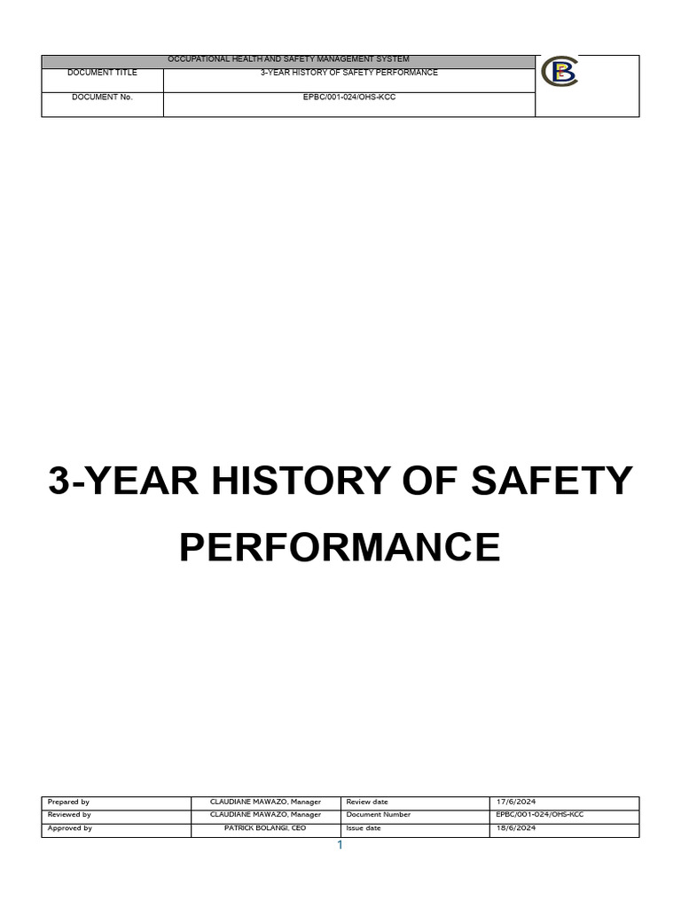 History of Safety Performance | PDF