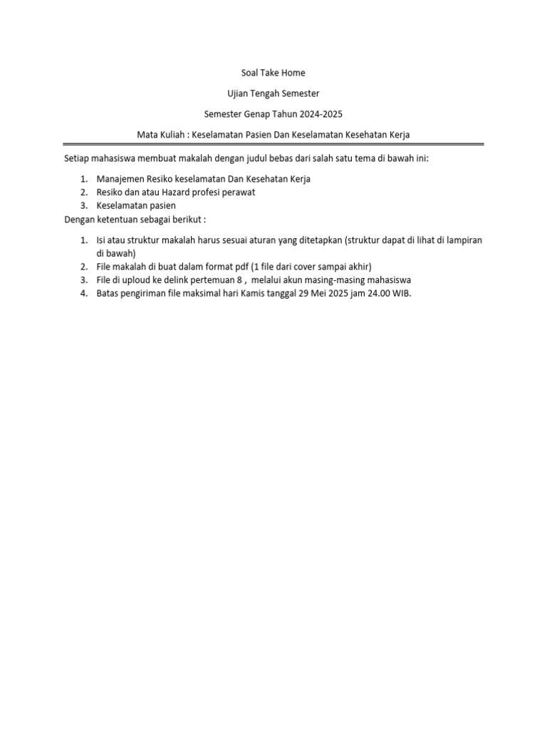 Soal Take Home UTS 2024-2025 RPL Genap-1 | PDF