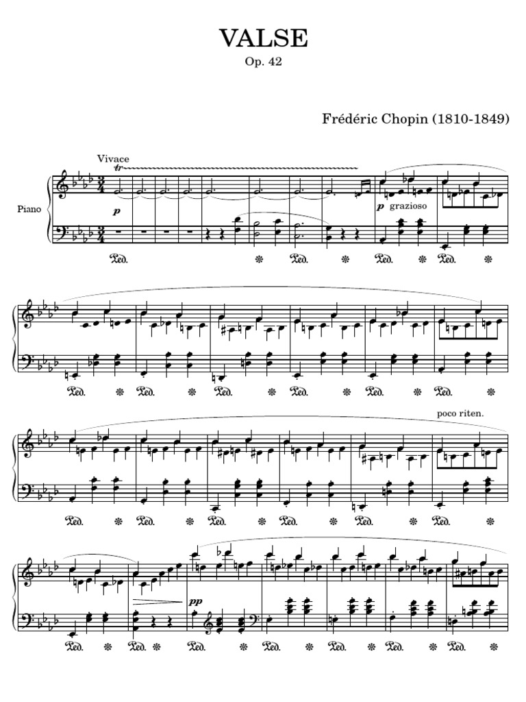 VALSE en La Majeur Frdric Chopin | PDF | Musical Compositions