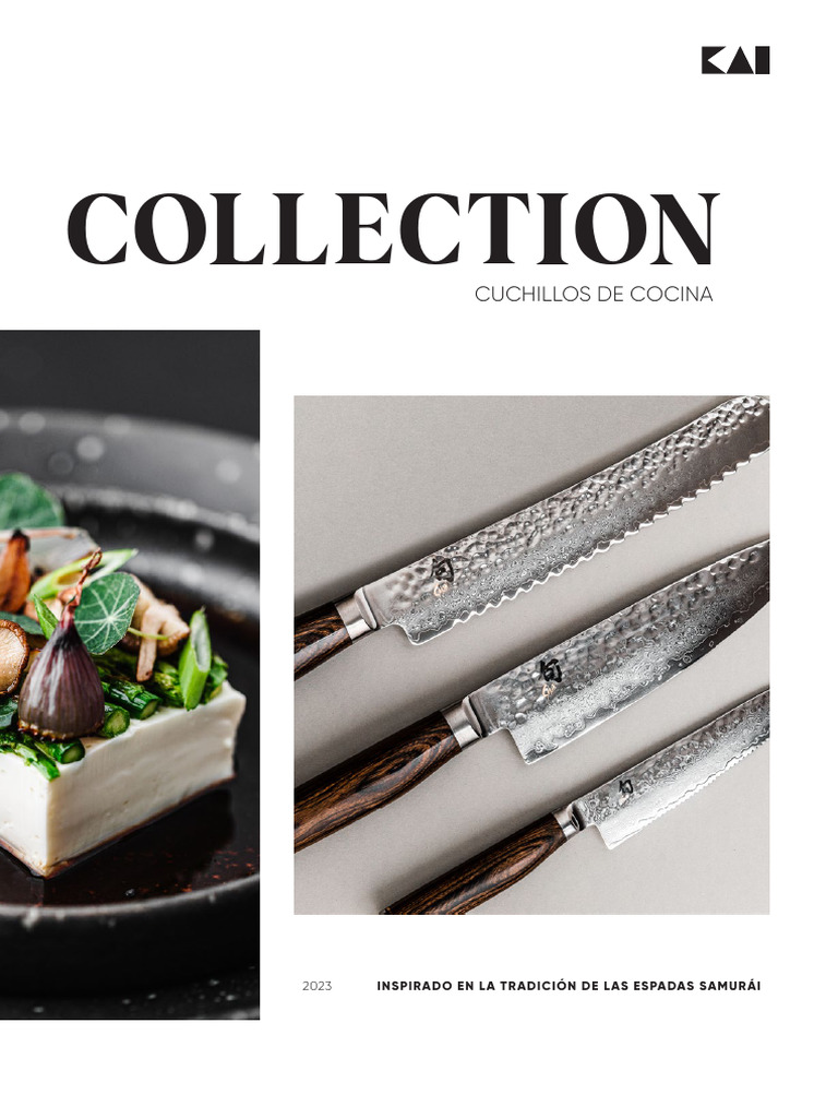KAI Kitchen Knives Catalogue 2023 Es | PDF | Cuchillo | Acero