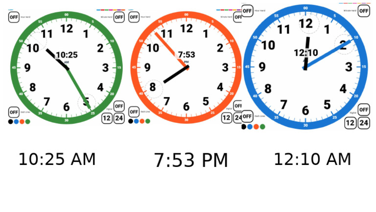 Telling The Time (10 Qs - Primary 3 To 4) | PDF