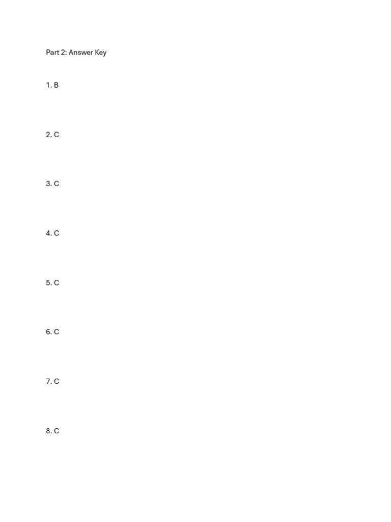 Part 2: Answer Key | PDF