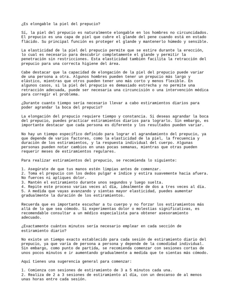 Elongación y cuidado del prepucio masculino | PDF | Circuncisión