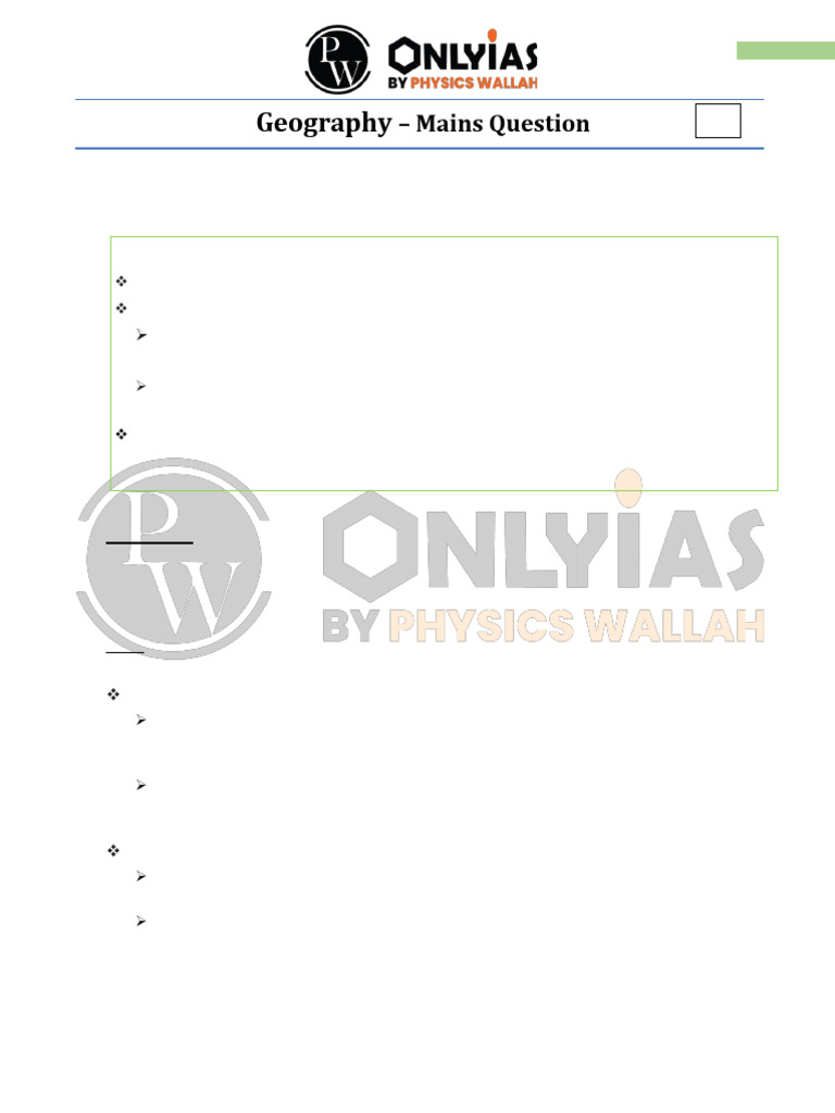 Geography 03: Mains Question | PDF | Earth | Seismology
