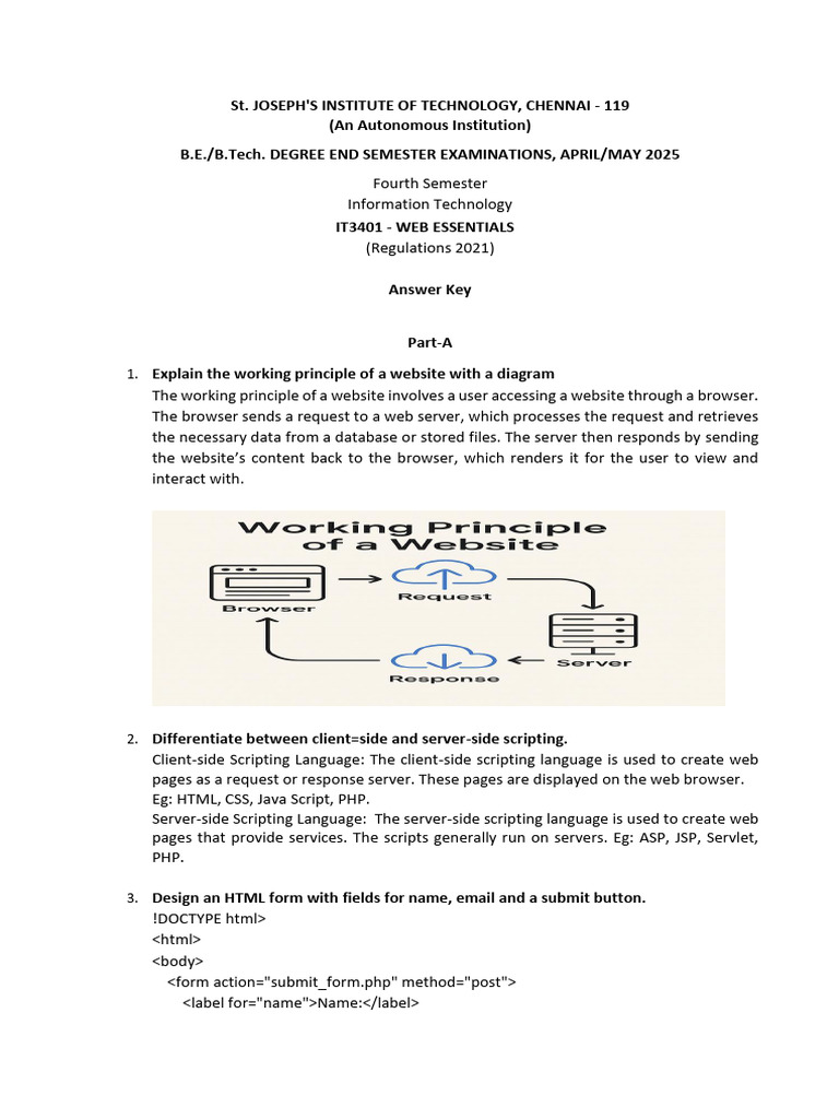 IT3401-Web Essentials Key April-May 2025 | PDF | World Wide Web | Internet & Web