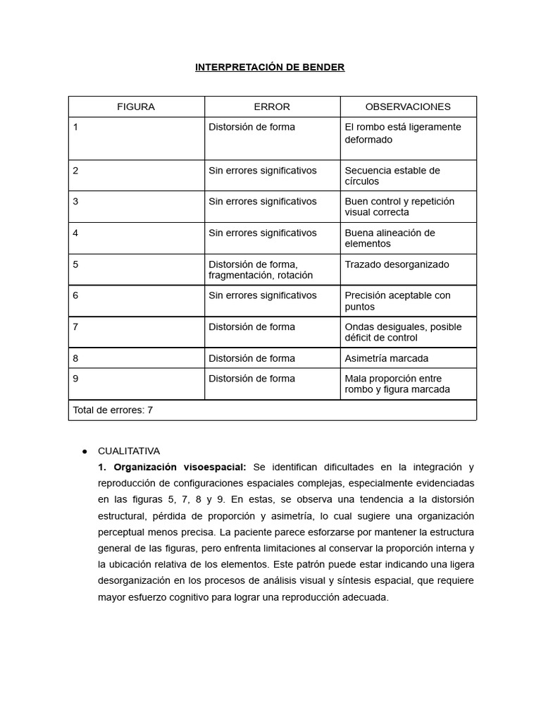 Dificultades en la Interpretación de Bender | PDF | Planificación ...