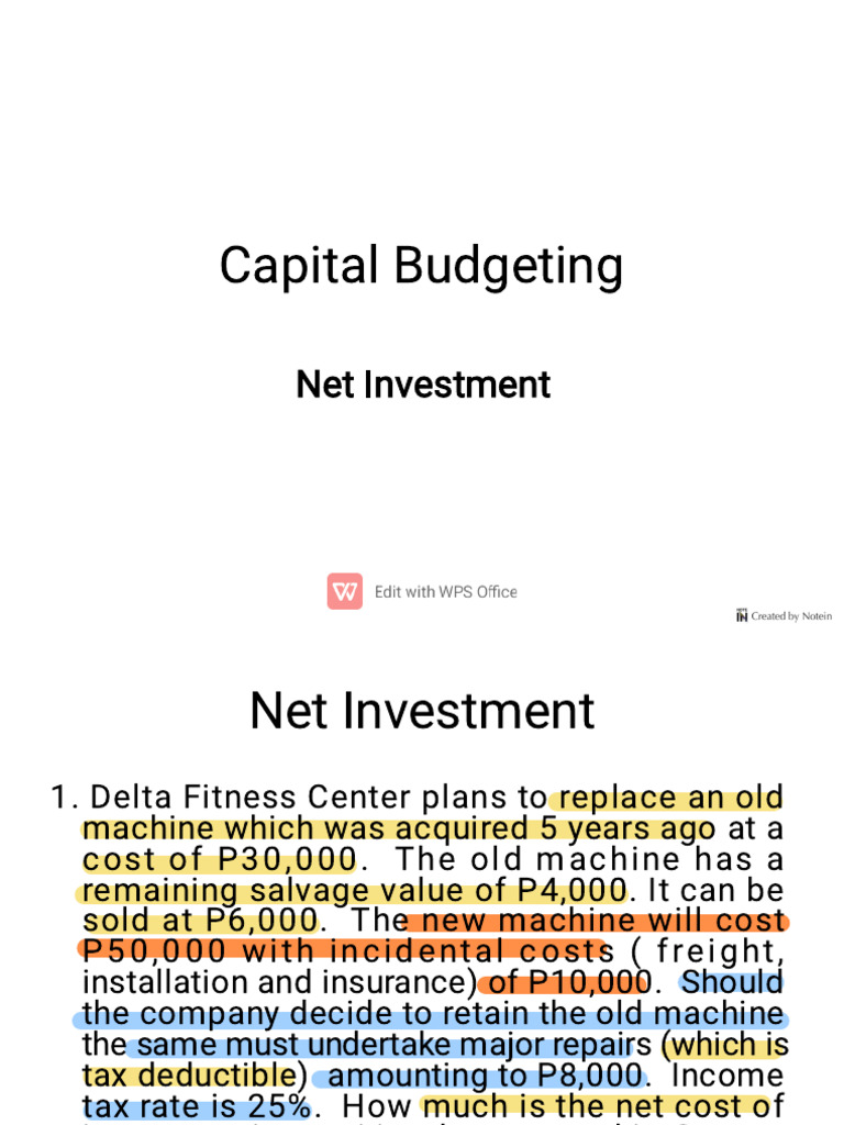 ANSWERS - Capital Budgeting Case Analysis Problem | PDF | Net Present Value | Capital Budgeting