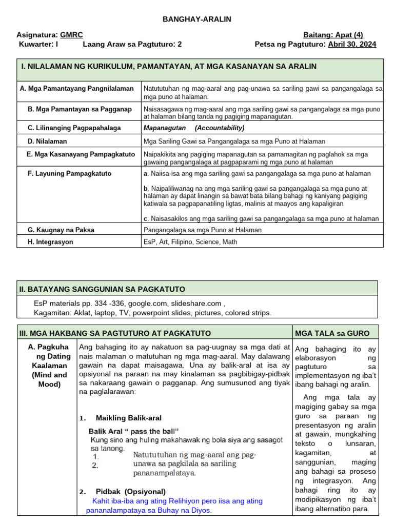 FINAL Lesson-Exemplar-Grade 4 VE | PDF