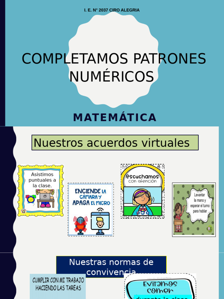 Completamos Patrones Numéricos: Matemática | PDF | Aprendizaje | Cognición
