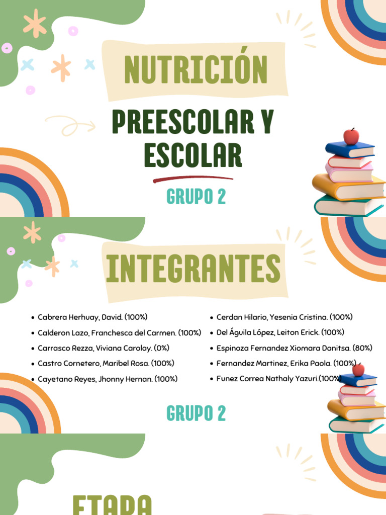 GRUPO 02 - NUTRICIÓN PREESCOLAR Y ESCOLAR-SEM11 (1) | PDF | Cereales | Alimentos
