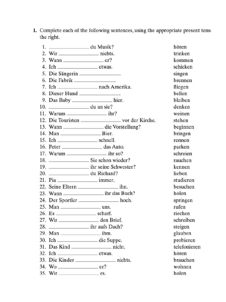 Men - A1.1 - L2 - Chia Động Từ Thì Hiện Tại Tiếng Đức | PDF