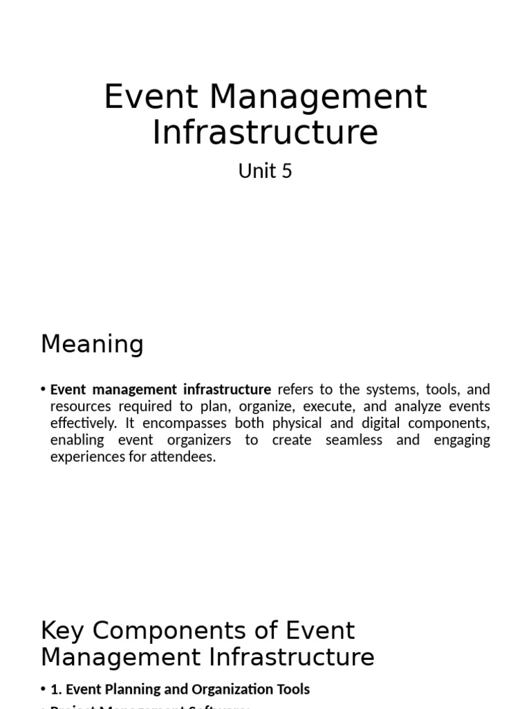 Event Management Infrastructure | PDF | Mass Media | Advertising