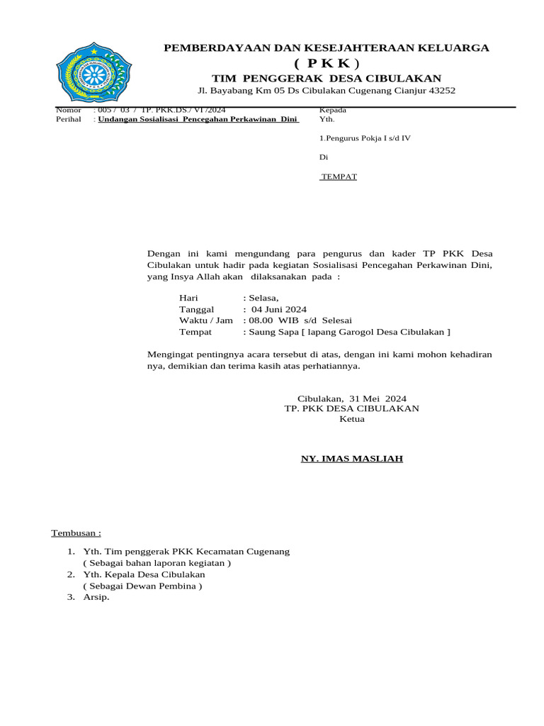 Undangan PKK | PDF