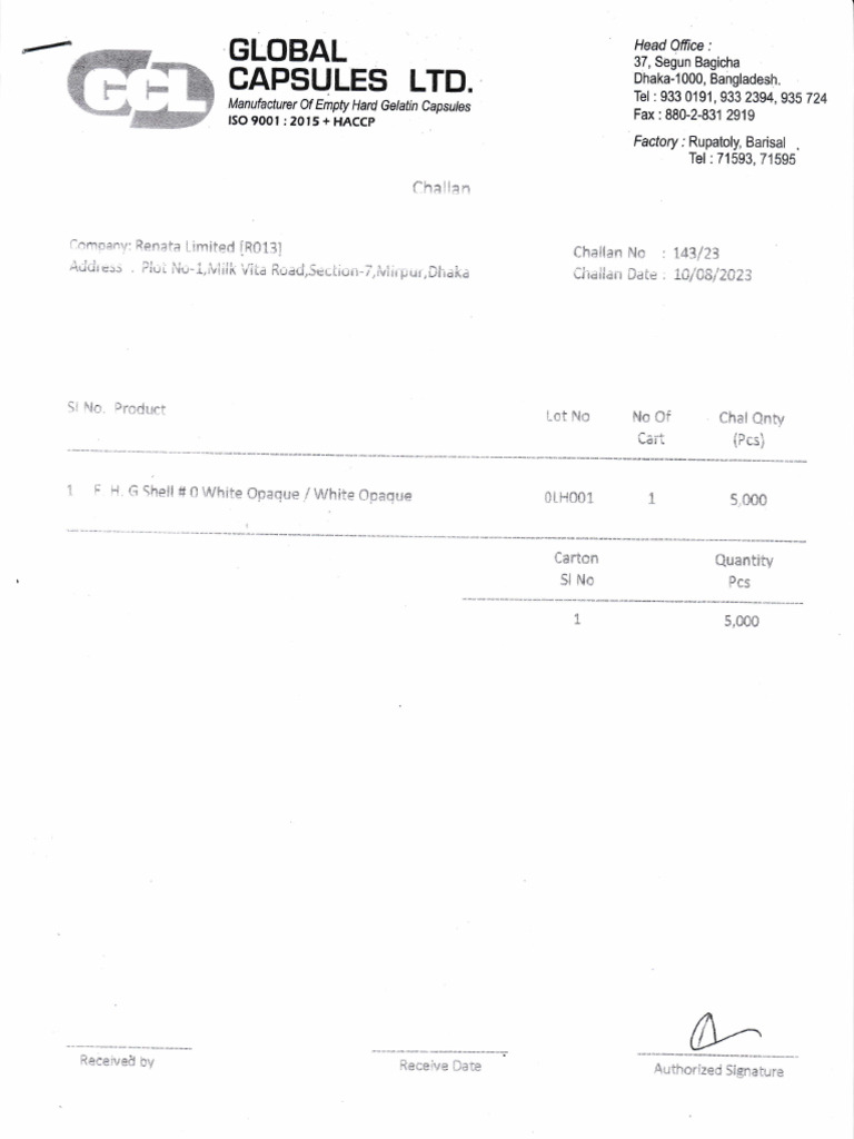 COA of Shell Will Be Used in Commercial Batch | PDF