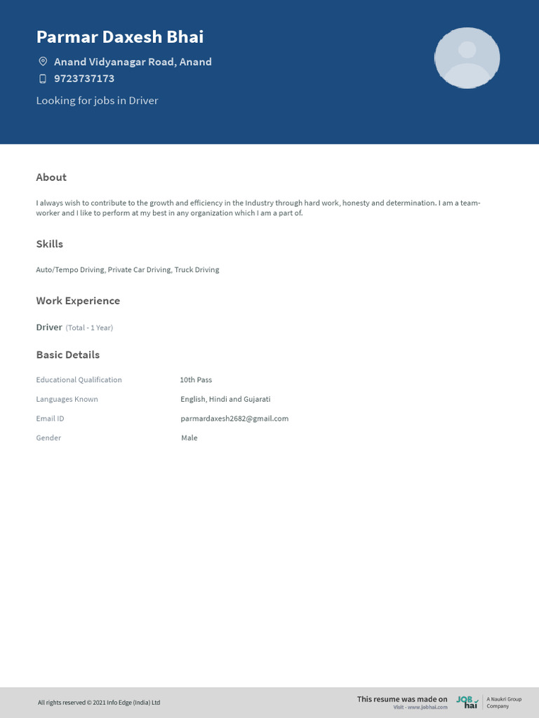 Parmar Daxesh Bhai - CV | PDF