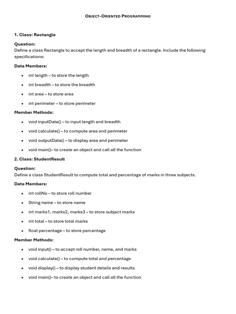OBJECT-ORIENTED PROGRAMMING - v2 | PDF | Area | Length