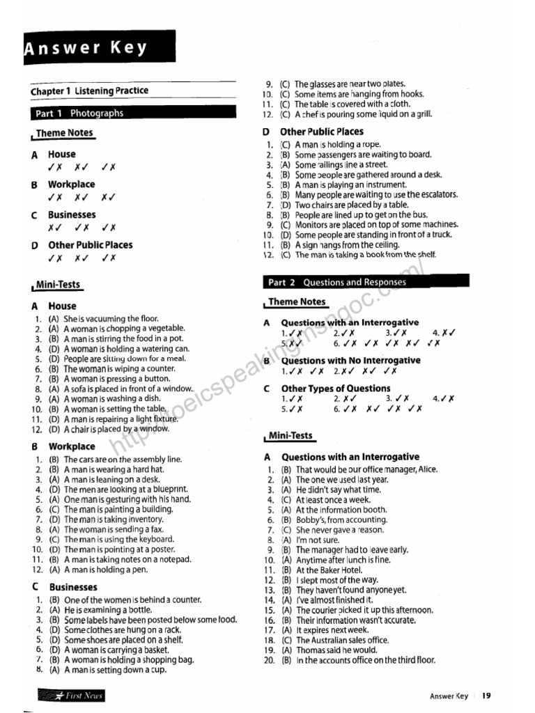 Appendix 2 Answer Key and Transcription | PDF