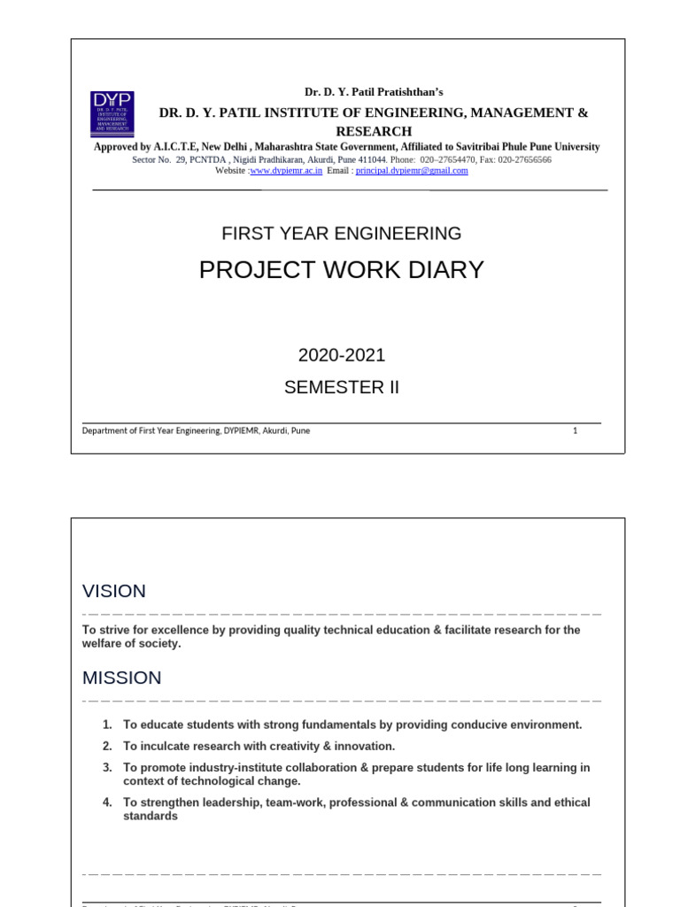 FE Log Book2021 SEMSTER II DYPIEMR | PDF | Engineering | Learning