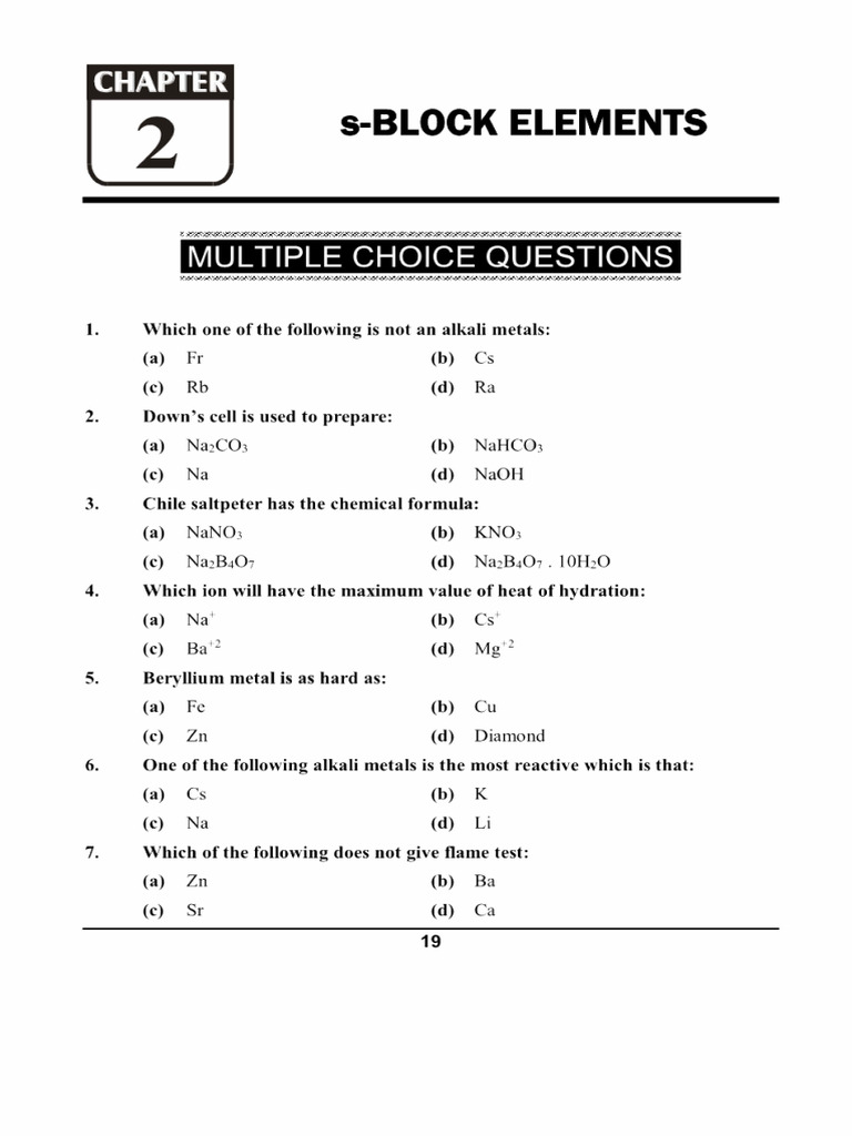Chapter 2 Chemistry Notes 12th Class Mcqs | PDF