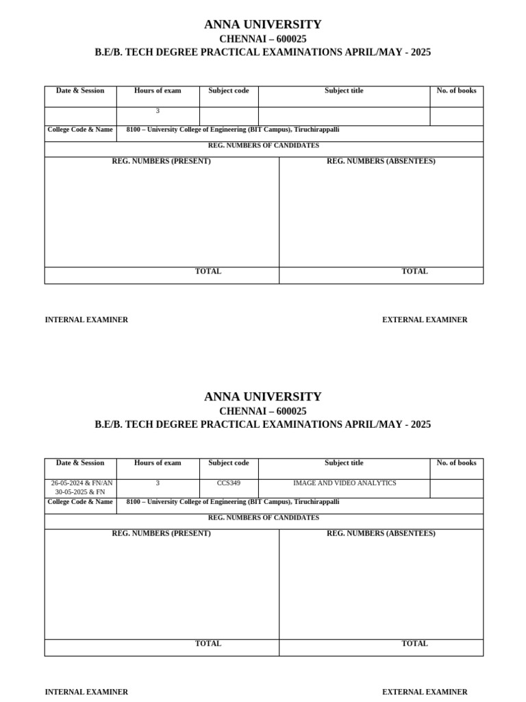 Anna University B.E/B.Tech Exam Schedule | PDF | Qualifications ...