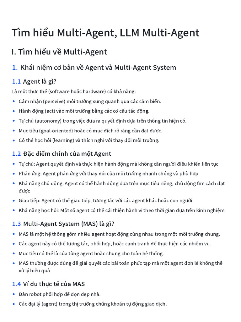 Tìm hiểu Multi-Agent, LLM Multi-Agent | PDF