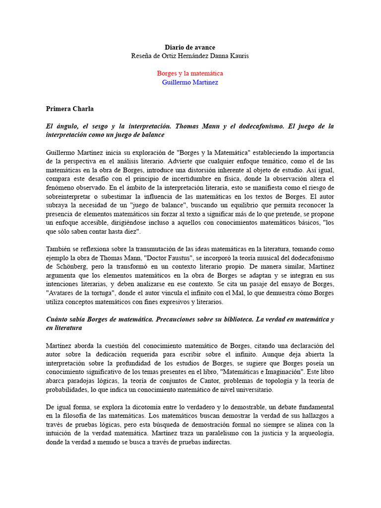 Borges y La Matemática - Danna Ortiz | PDF | Enseñanza de matemática ...