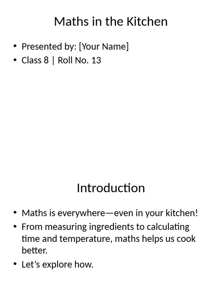 Maths in The Kitchen | PDF