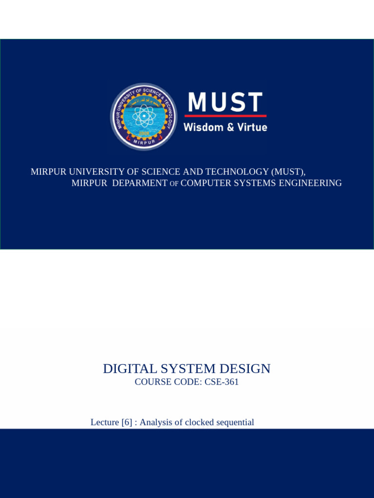 Lecture-6-Analysis of Clocked Sequential Circuits-DSD | PDF