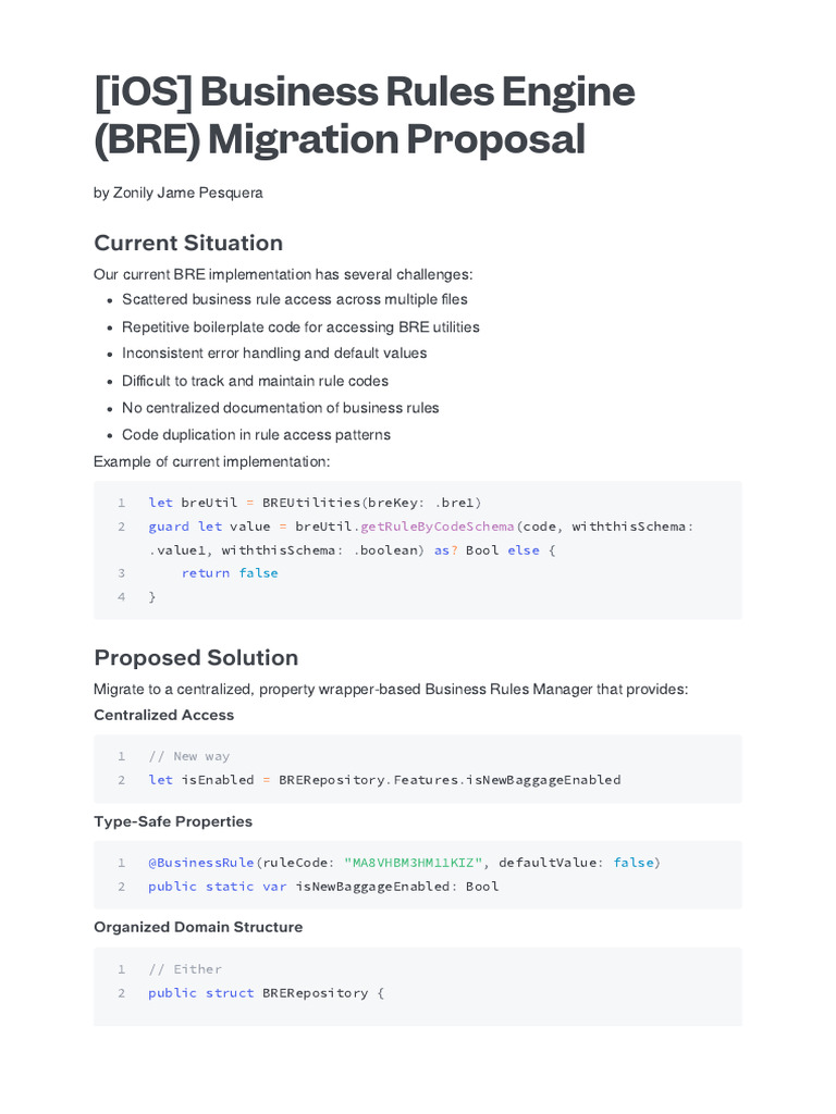 iOS Business Rules Engine BRE Migration Proposal | PDF | Boolean Data ...