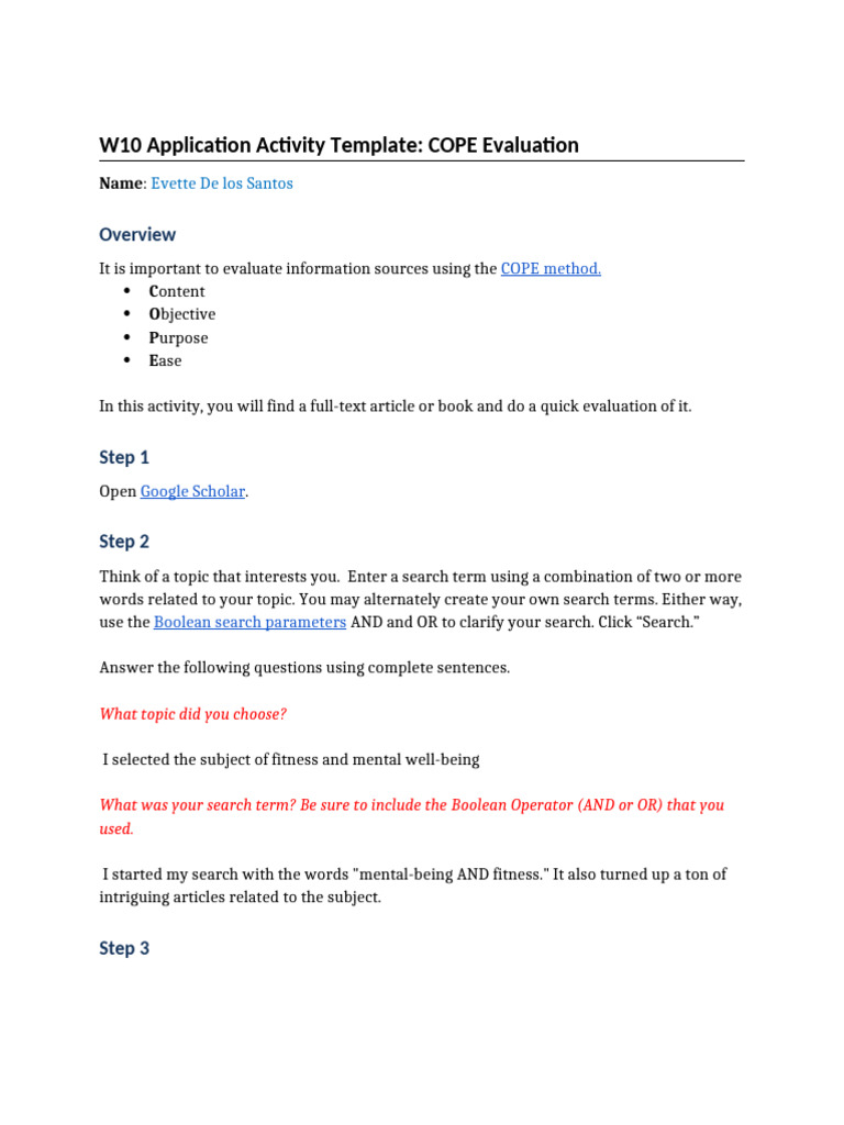 pc103_document_w10ApplicationActivityTemplate_COPEEvaluation | PDF ...