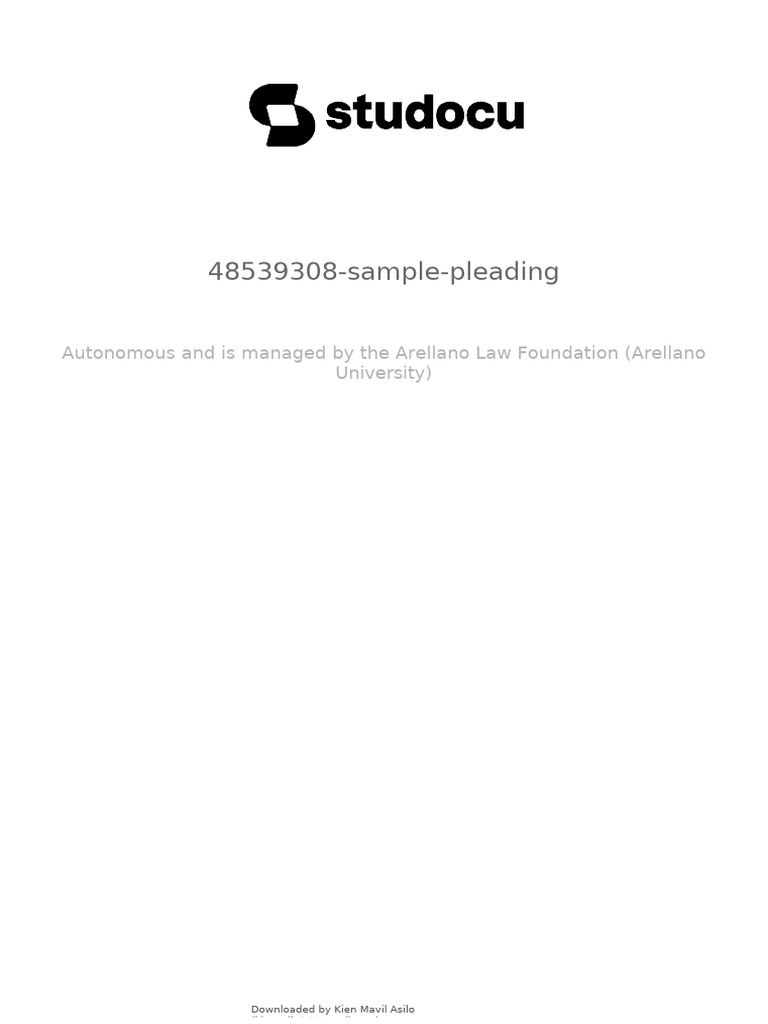 Sample Pleading 2 | PDF | Arrest | Writ
