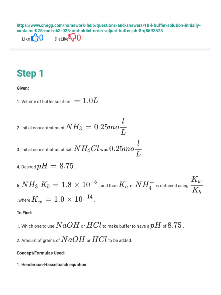 Dis CH Answer E0bxgp266l.html | PDF | Buffer Solution | Mole (Unit)