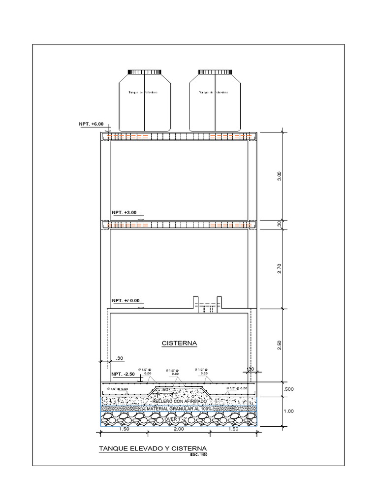 Cisterna y Tanque Elevado | PDF