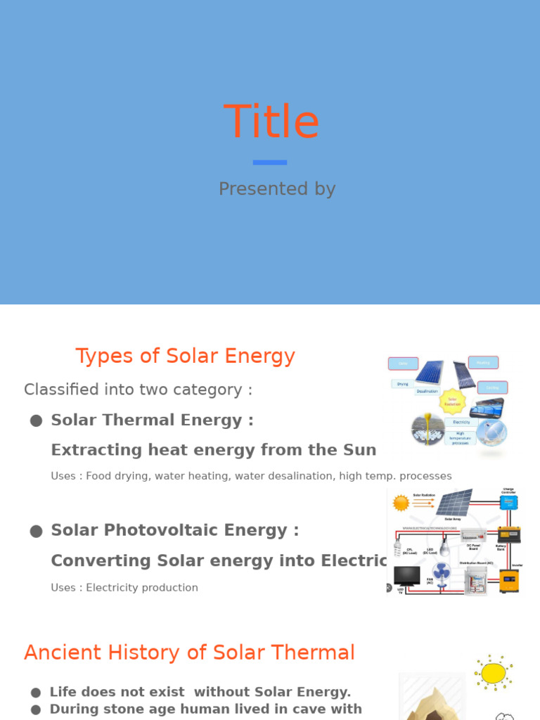 Solar Energy: Types and History Overview | PDF | Solar Energy | Solar Power
