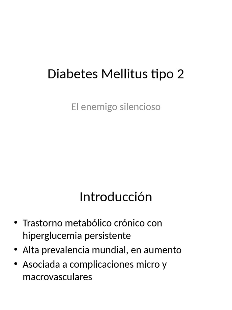 Diabetes Mellitus Tipo 2 Presentacion Pdf