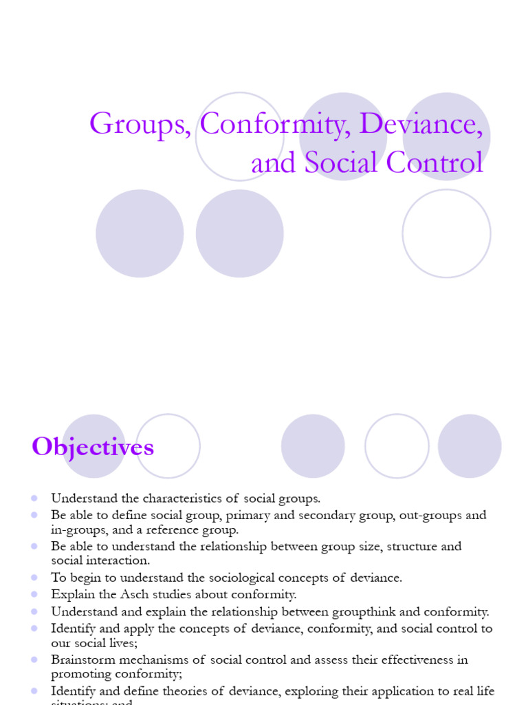 Student Slides - Groups, Conformity, Deviance, and Social1 | PDF ...
