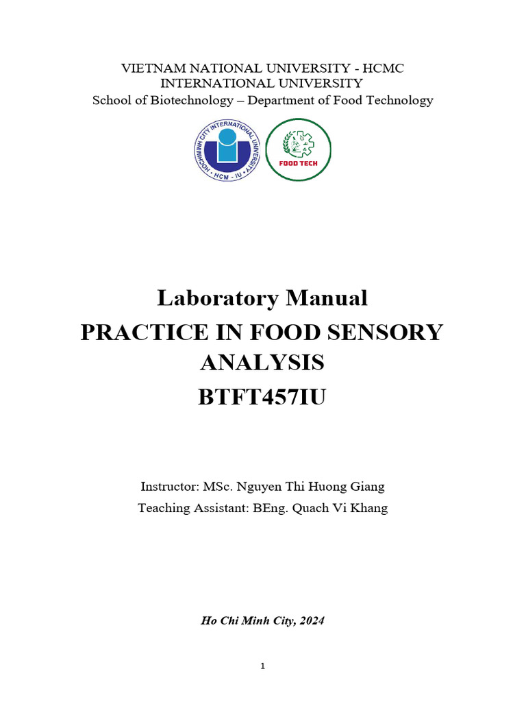 FSA Labmanual 2024 - 2025 | PDF | Sampling (Statistics) | Taste