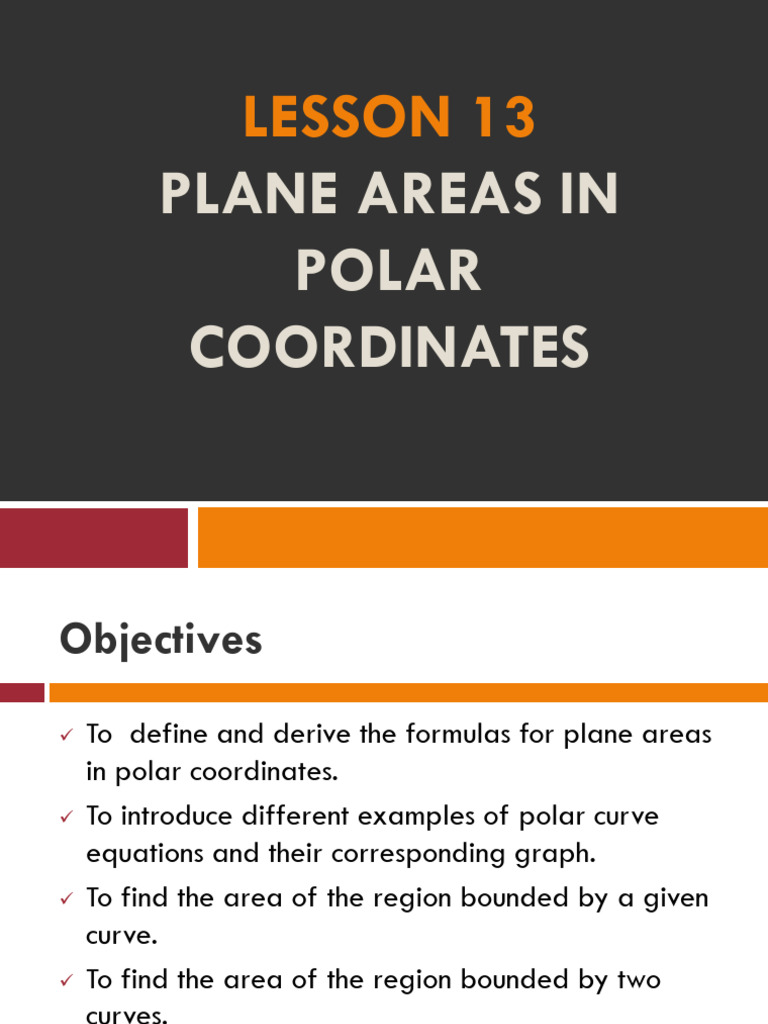 Plane Areas in Polar Coordinates | PDF