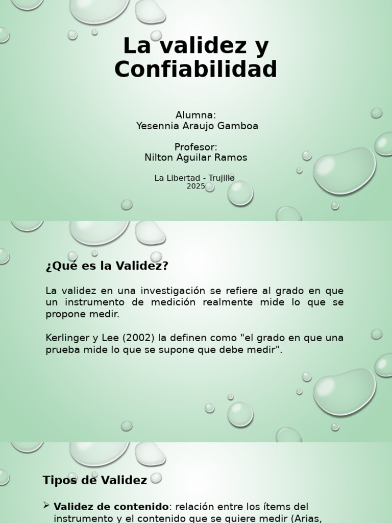 Validez y Confiabilidad en Investigación | PDF | Validez (Estadísticas ...