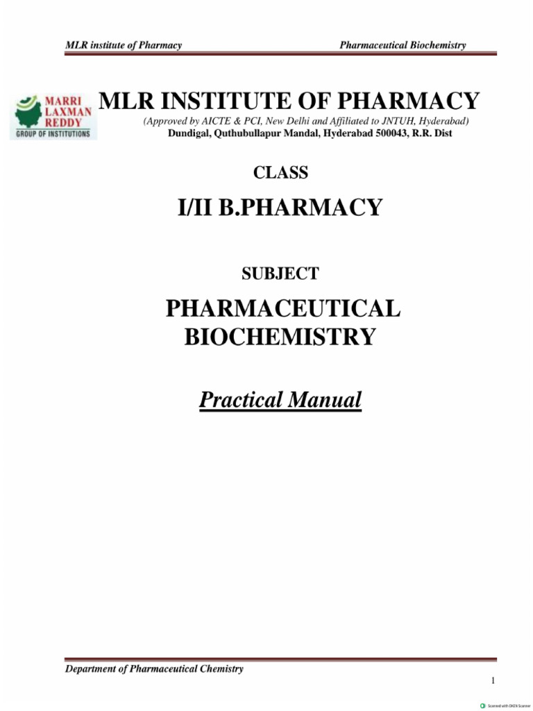 Biochemistry Lab Manual | PDF