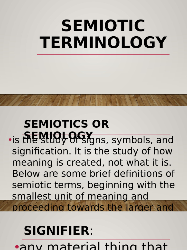 Semiotic Terminology | PDF | Semiotics | Contemporary Philosophy