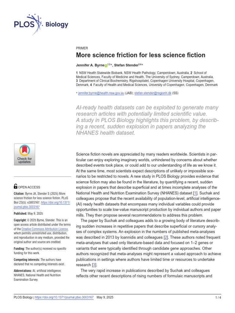 More Science Friction For Less Science Fiction | PDF | Data | Science