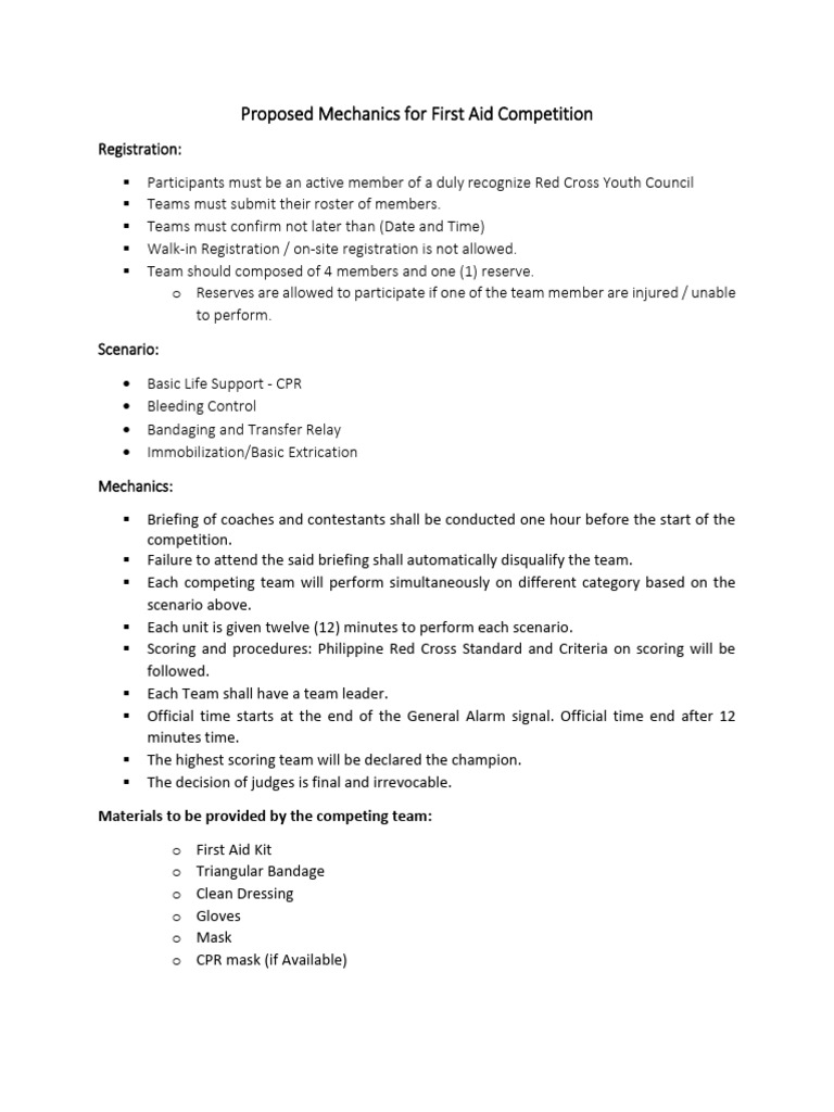 First Aid Competition Mechanics | PDF